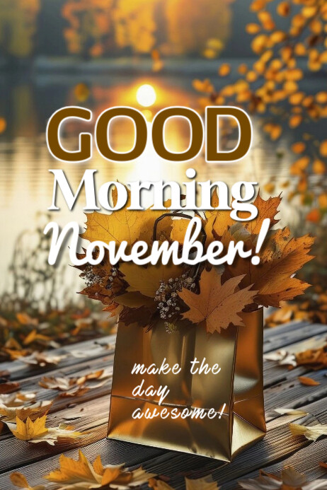 Maximalist Good Morning November Banner 4' × 6' Template | PosterMyWall
