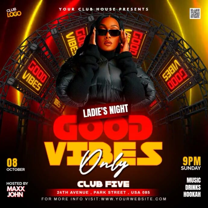 Plantilla de Maximalist Good Vibes Only Party Flyer Instagram Post ...