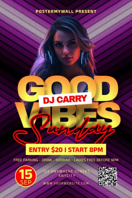 Maximalist Good Vibes Sunday Poster Template | PosterMyWall