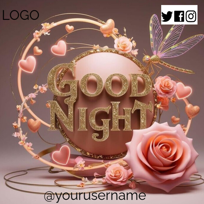 Maximalist Goodnight Instagram Post Template | PosterMyWall