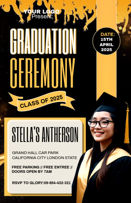 Maximalist Graduation Ceremony Invitation Template Design Tabloid ...