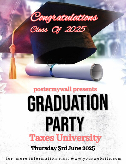 Maximalist Graduation Party Invitation For Individual And Schools Free ...