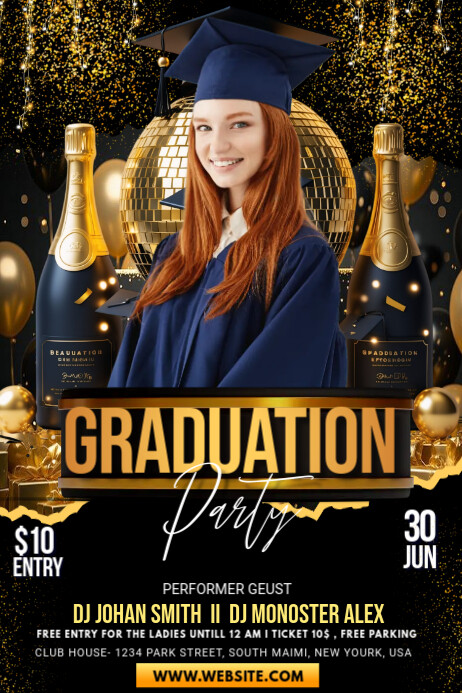 Maximalist Graduation Party Poster Template | PosterMyWall