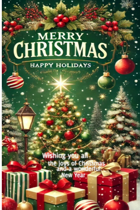 Maximalist Green Christmas Poster Template | PosterMyWall