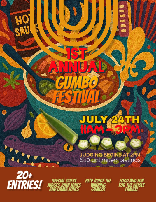 Maximalist Gumbo Cookoff Festival Flyer Flyer (us Letter) Template ...