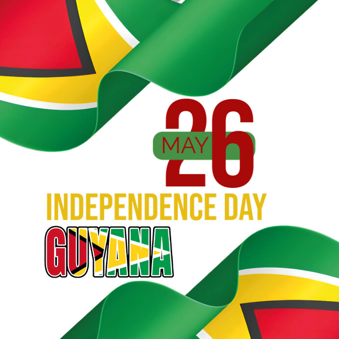 Maximalist Guyana Independence Day Instagram Post Template | PosterMyWall