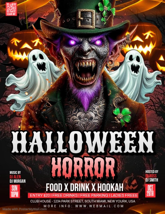 Maximalist Halloween Horror Flyer (us Letter) Template | PosterMyWall