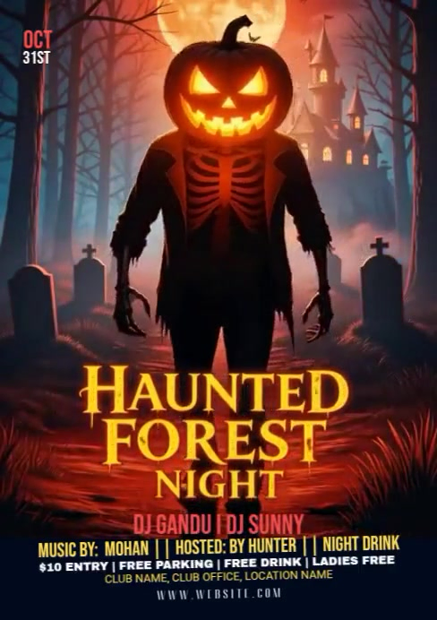 Maximalist Halloween Party A1 Template | PosterMyWall