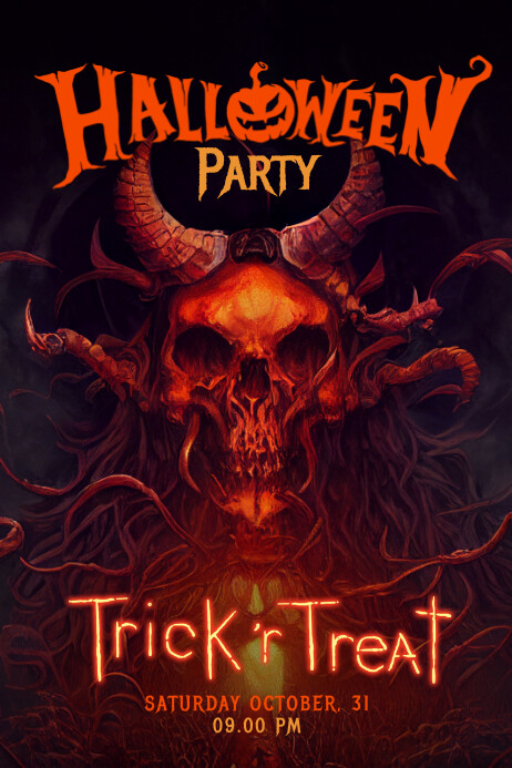 Maximalist Halloween Party Event Flyer Poster Template | PosterMyWall
