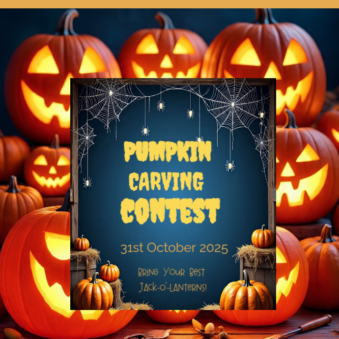 Copy of Maximalist Halloween Pumpkin Carving Contest Logo | PosterMyWall