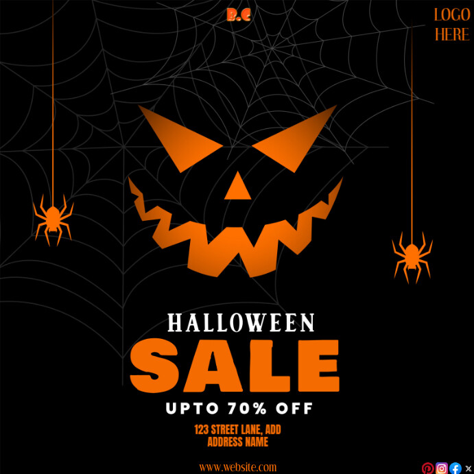 Maximalist Halloween Sale Flyer | Up To 70% Off | Spooky Halloween ...