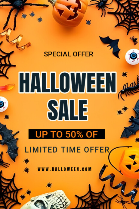 Maximalist Halloween Sale Poster Template | PosterMyWall