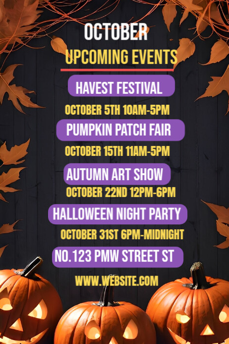Maximalist Halloween Upcoming Events Poster Template | PosterMyWall