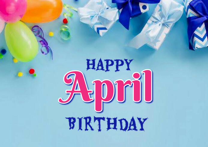 Maximalist Happy April Birthdays A4 Template | PosterMyWall