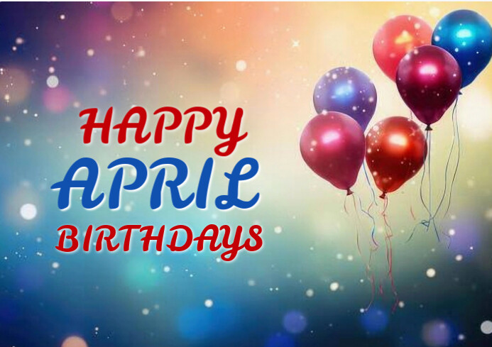 Maximalist Happy April Birthdays A4 Template | PosterMyWall