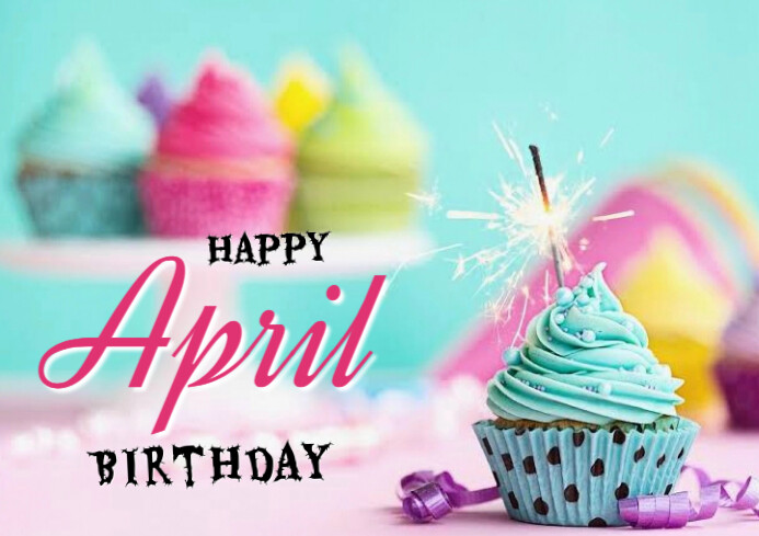 Maximalist Happy April Birthdays A4 Template | PosterMyWall