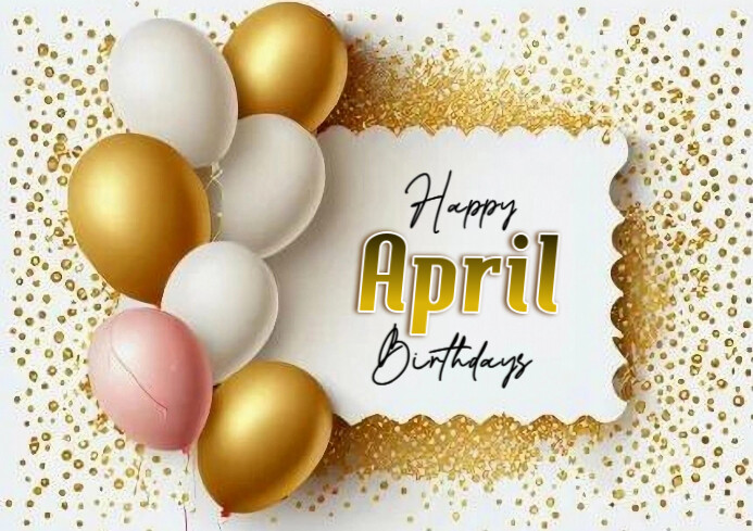 Maximalist Happy April Birthdays A4 Template | PosterMyWall