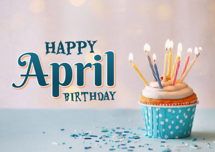 Maximalist Happy April Birthdays A4 Template | PosterMyWall