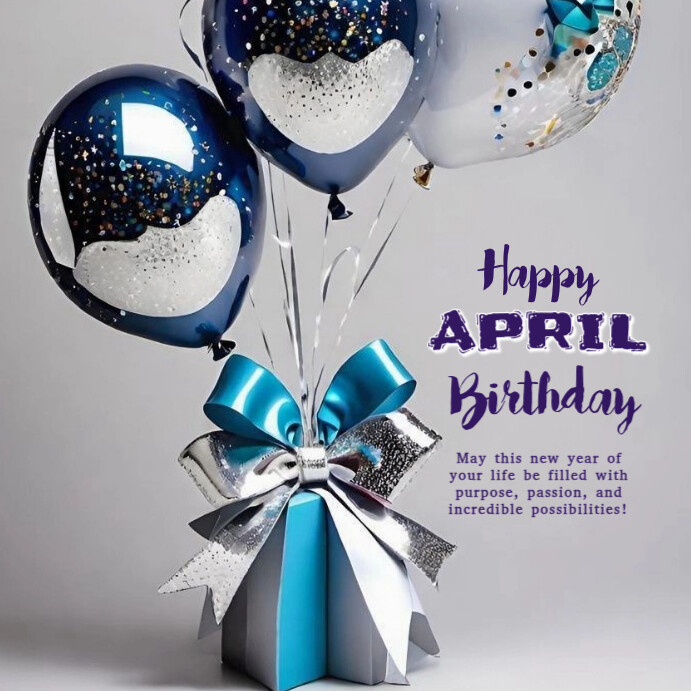 Maximalist Happy April Birthdays Instagram Post Template | PosterMyWall