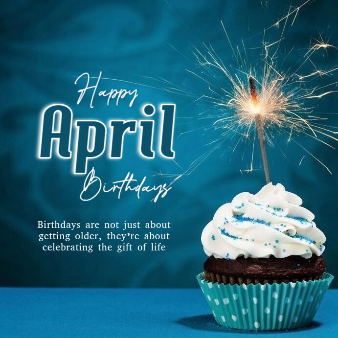 Maximalist Happy April Birthdays Instagram Post Template | PosterMyWall