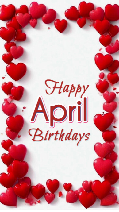 Maximalist Happy April Birthdays Whatsapp Status Template | PosterMyWall
