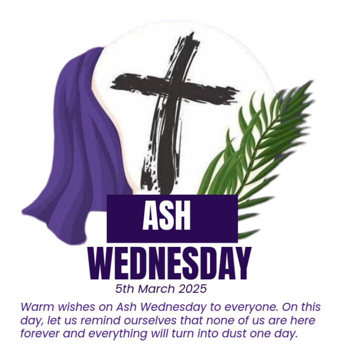 Maximalist Happy Ash Wednesday Social Media Post Flyer/posters ...