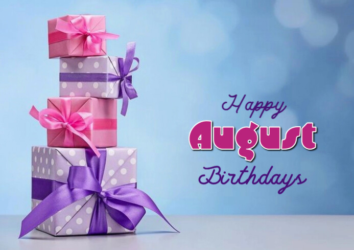 Maximalist Happy August Birthdays A4 Template | PosterMyWall