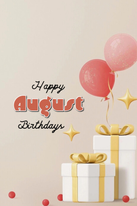 Copy of Maximalist Happy August Birthdays Banner 4' × 6' | PosterMyWall
