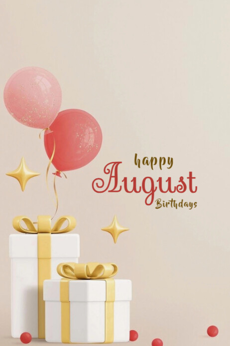 Copy of Maximalist Happy August Birthdays Banner 4' × 6' | PosterMyWall