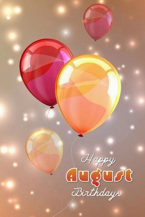 Maximalist Happy August Birthdays Banner 4' × 6' Template | PosterMyWall