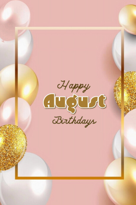 Maximalist Happy August Birthdays Banner 4' × 6' Template | PosterMyWall