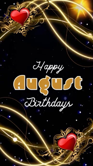Maximalist Happy August Birthdays Whatsapp Status Template | PosterMyWall