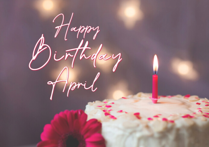 Maximalist Happy Birthday April A4 Template | PosterMyWall