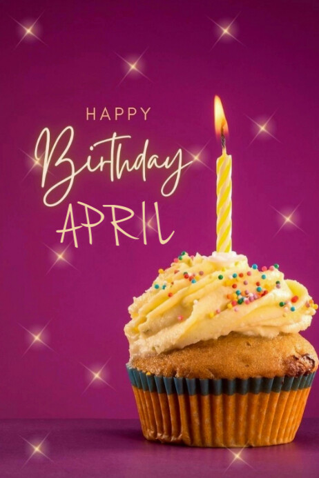 Maximalist Happy Birthday April Banner 4' × 6' Template | PosterMyWall