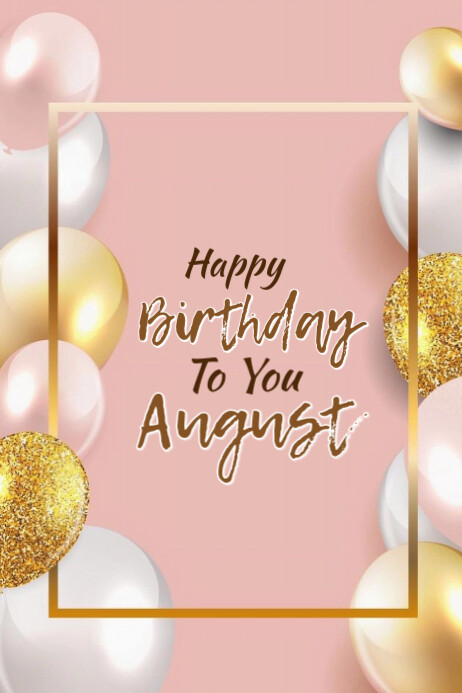 Maximalist Happy Birthday August Banner 4' × 6' Template | PosterMyWall