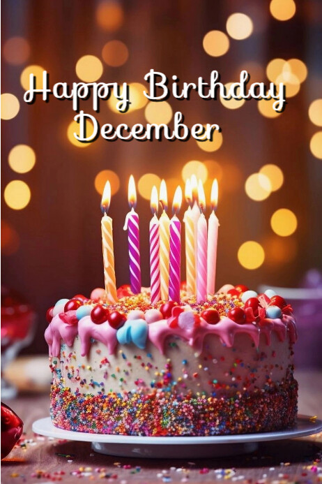 Copy of Maximalist Happy Birthday December Banner 4' × 6' | PosterMyWall