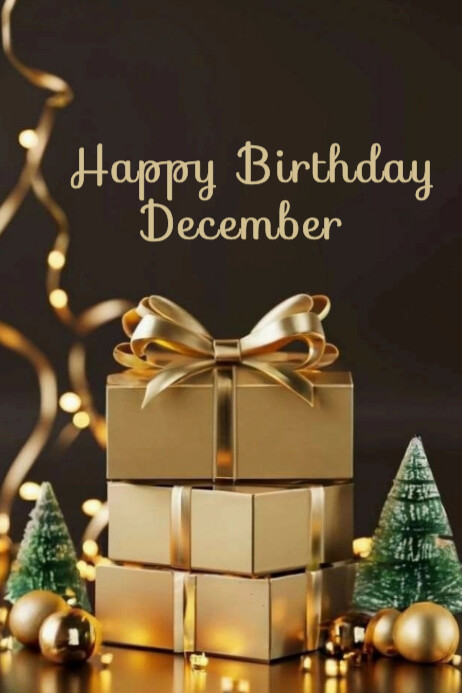 Copy of Maximalist Happy Birthday December Banner 4' × 6' | PosterMyWall
