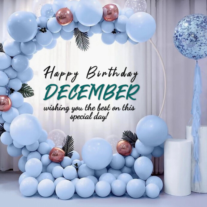Maximalist Happy Birthday December Instagram Post Template | PosterMyWall