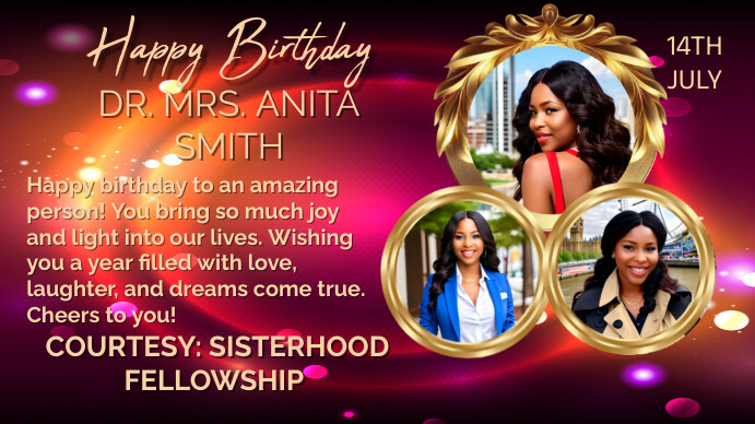 Maximalist Happy Birthday Digital Display (1 Template | PosterMyWall