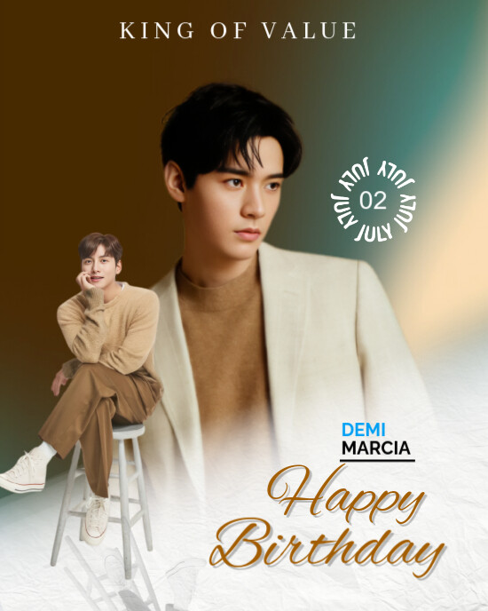 Copy of Maximalist Happy Birthday Editable Poster Design For Greetings ...