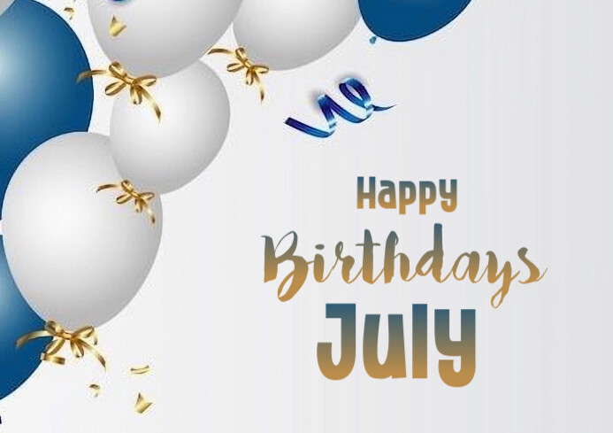 Maximalist Happy Birthday July A4 Template | PosterMyWall