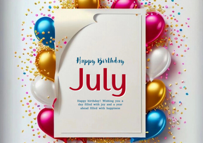 Copy of Maximalist Happy Birthday July A4 | PosterMyWall