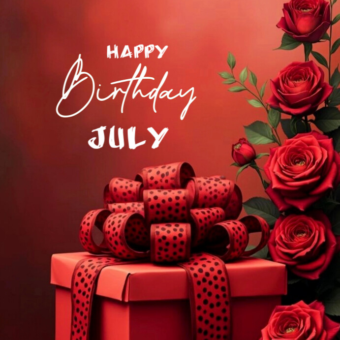 Maximalist Happy Birthday July Instagram Post Template | PosterMyWall