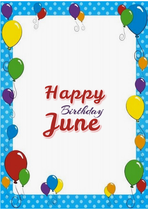 Maximalist Happy Birthday June A4 Template | PosterMyWall