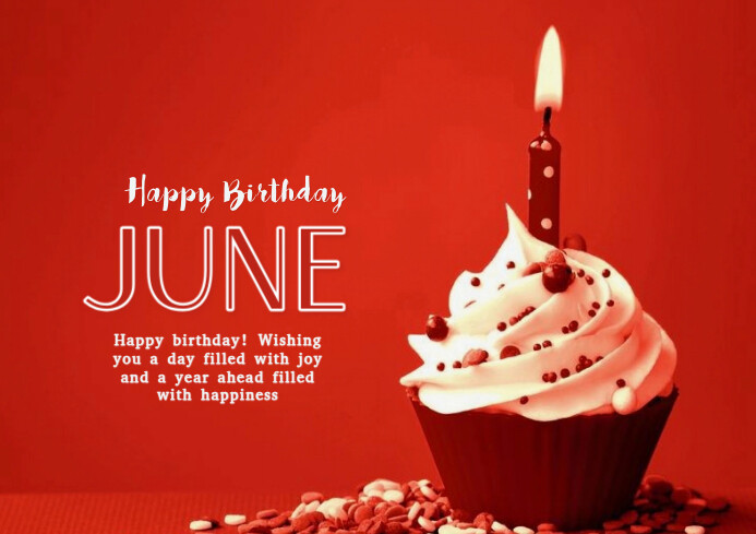 Maximalist Happy Birthday June A4 Template | PosterMyWall