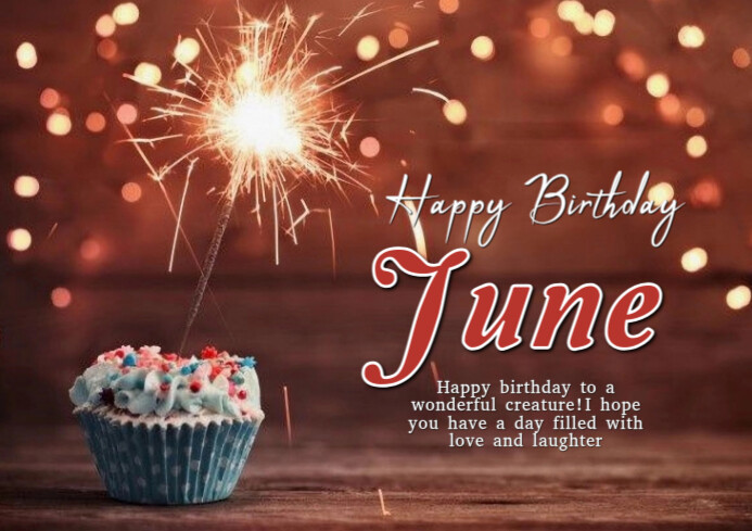 Maximalist Happy Birthday June A4 Template | PosterMyWall