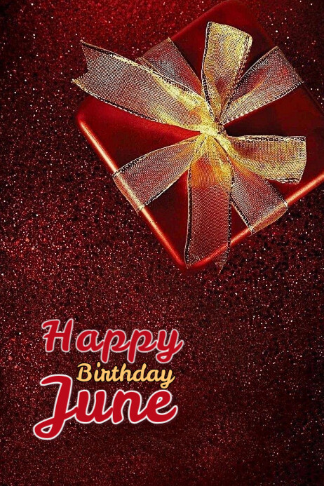 Maximalist Happy Birthday June Banner 4' × 6' Template | PosterMyWall