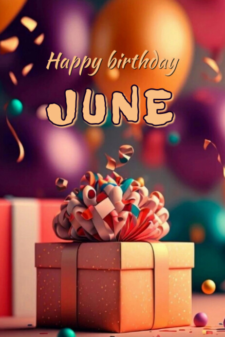 Copy of Maximalist Happy Birthday June Banner 4' × 6' | PosterMyWall
