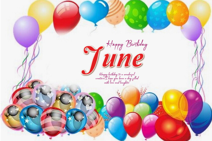 Copy of Maximalist Happy Birthday June Banner 4' × 6' | PosterMyWall