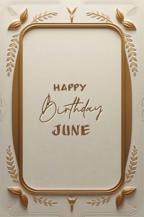 Maximalist Happy Birthday June Banner 4' × 6' Template | PosterMyWall
